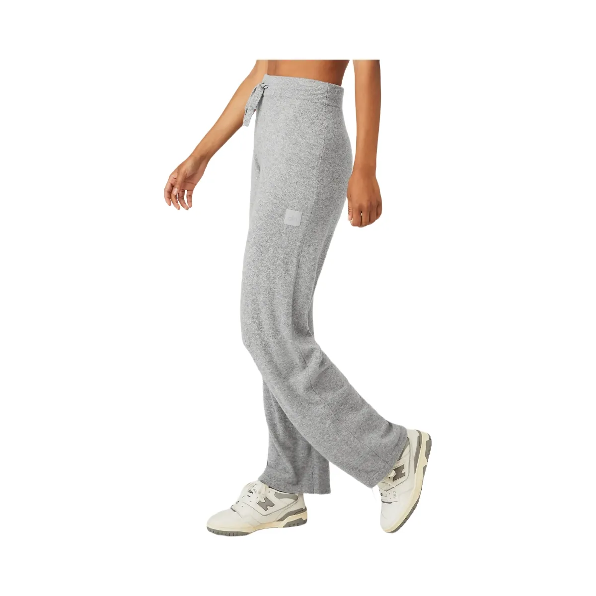Alo Women's Cashmere High-Waist Jet Set Wide Leg Pant - Dove Grey ...